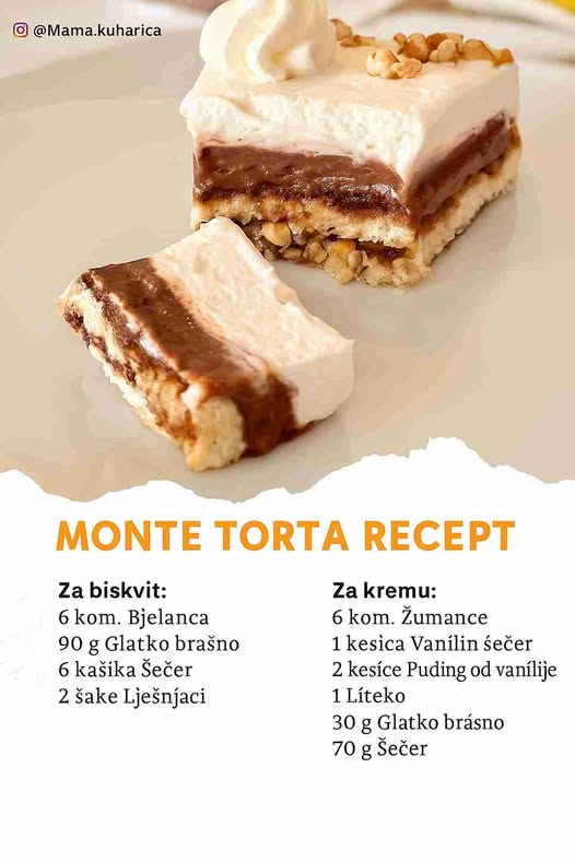 Toliko kremasta da nećete vjerovati – Recept za najmekšu Monte tortu!