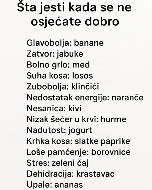 Šta jesti kada se ne osjećaš najbolje