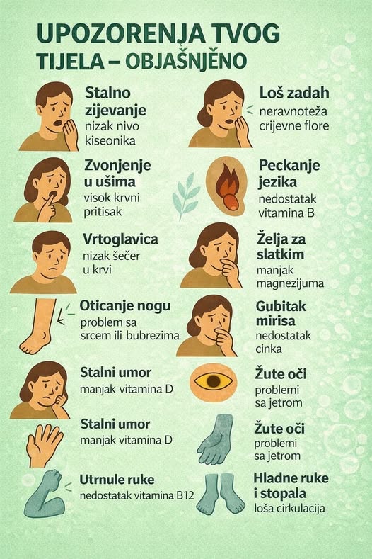 TIJEL0 TI ŠALJE SIGNALE — EV0 ŠTA 0NI ZNAČE