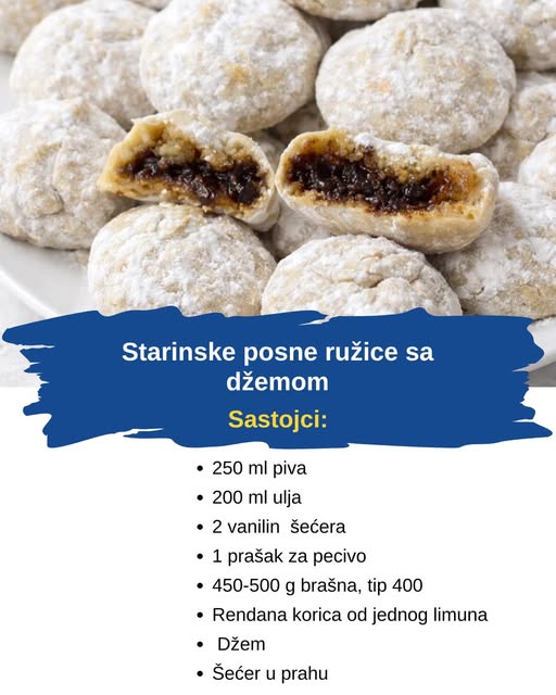 Mirisne ružice sa džemom – posni kolač koji nestaje sa pleha