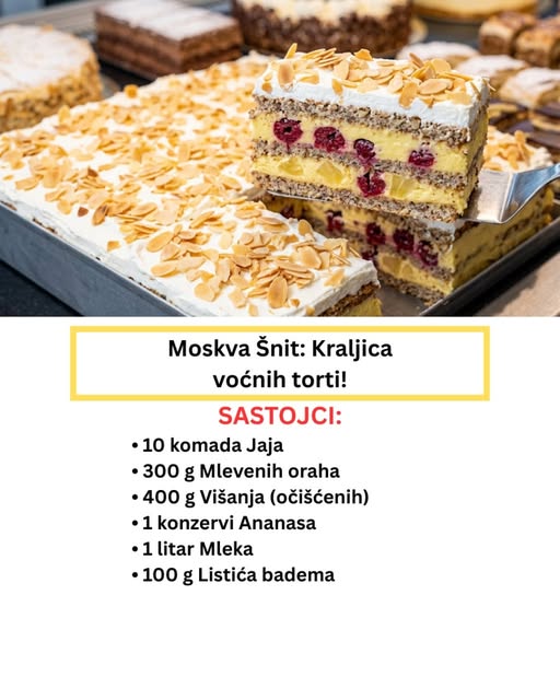 Moskva Šnit Torta - Originalni Recept za Voćnu Kraljicu