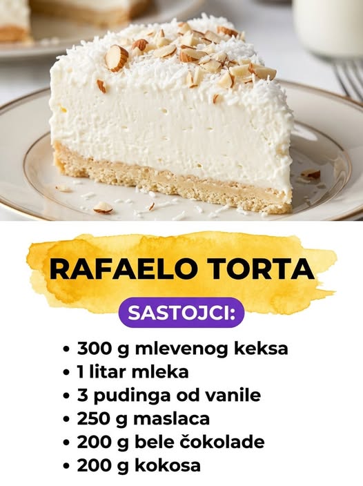 Najbolji Recept za Rafaelo Tortu: Kremast Kokos Desert Bez Pečenja